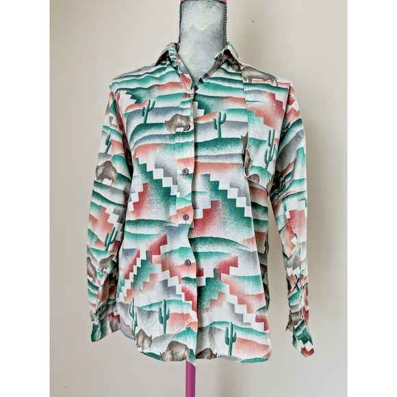 Rafter JX | Tops | Vintage Rafter Jx Womens Aztec Western Print Long ...